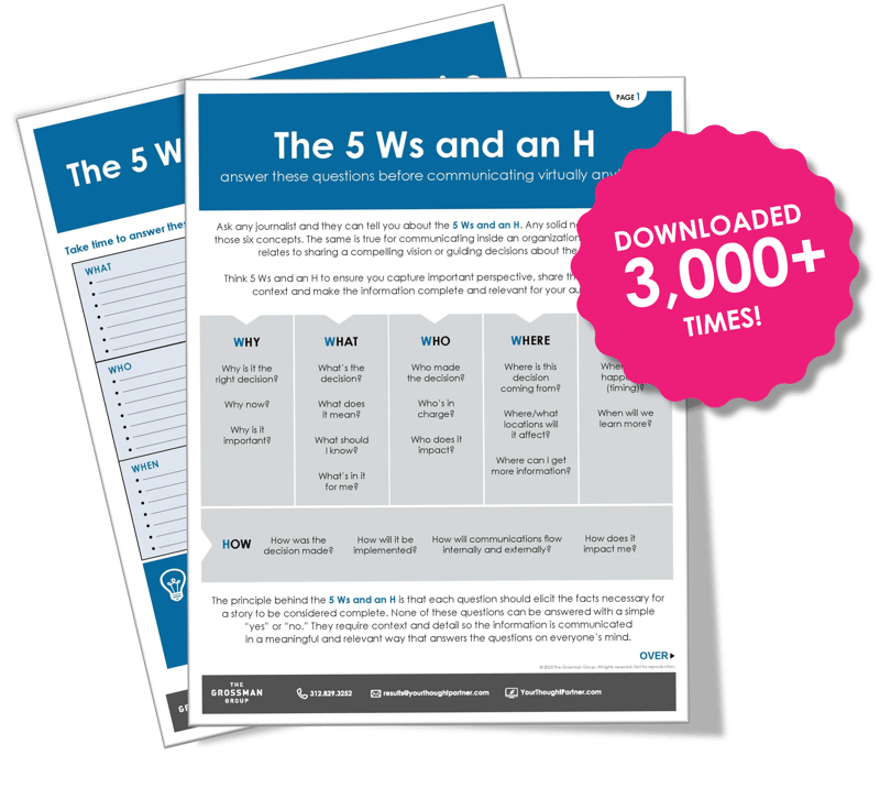 [Free Tool] 5 Ws and an H | The Grossman Group