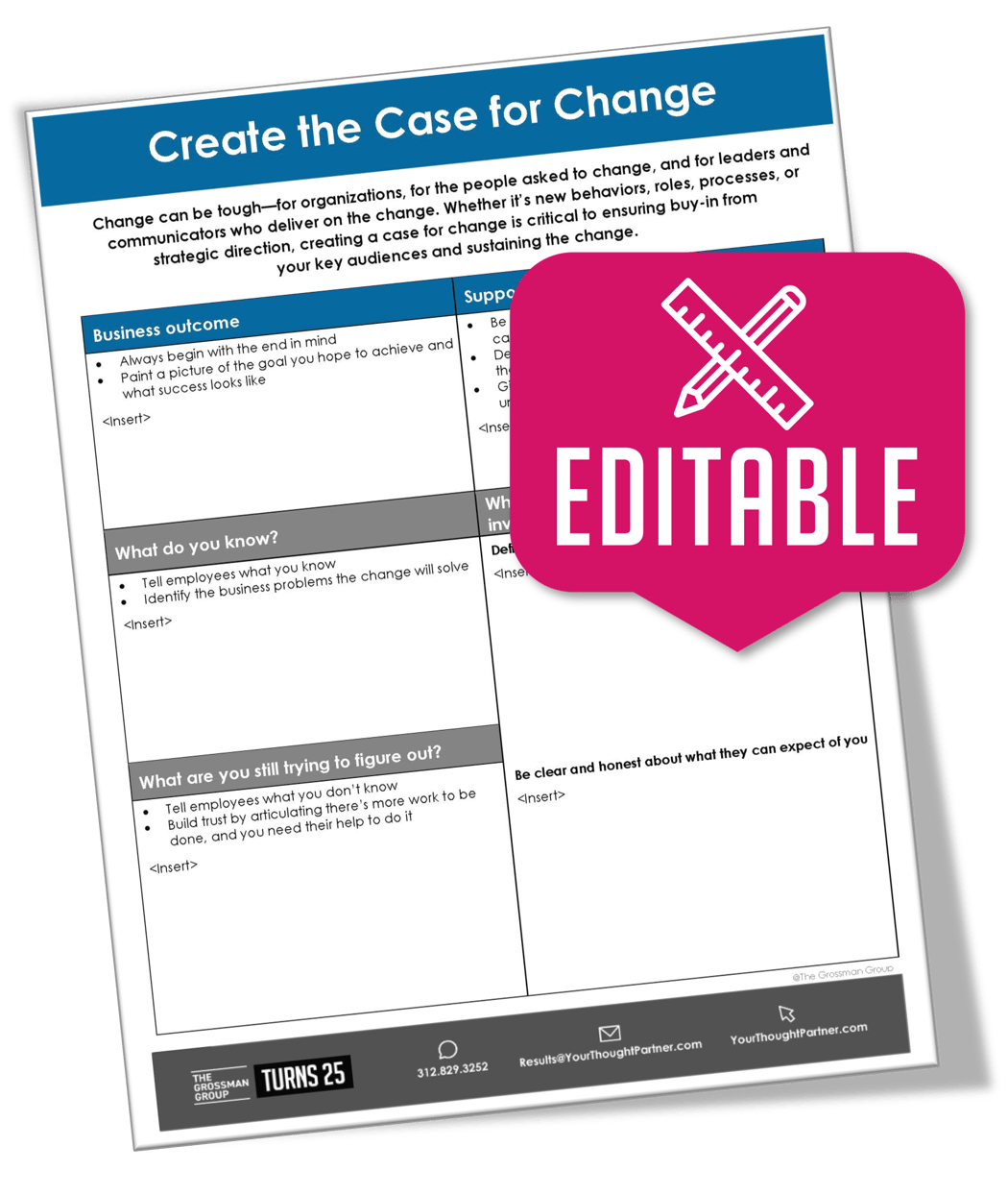 [Free Tool] Create the Case for Change Download | The Grossman Group