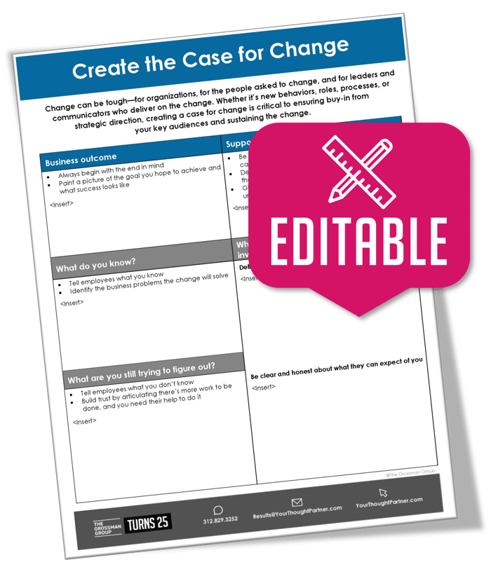 [Free Tool] Create the Case for Change Download | The Grossman Group