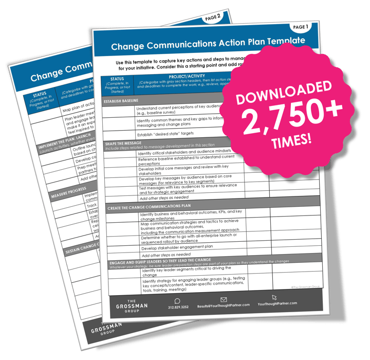 [Free Template] Change Communications Action Plan | The Grossman Group