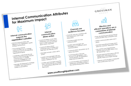 Best attributes of internal communication functions | The Grossman Group