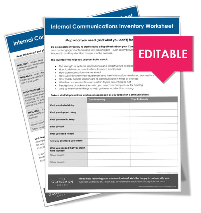 [Free Worksheet] Internal Communications Inventory | The Grossman Group