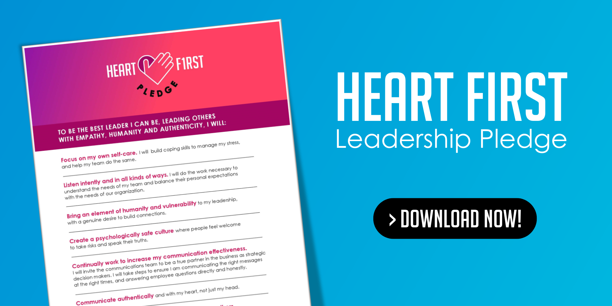 Take The Heart First Leadership Pledge