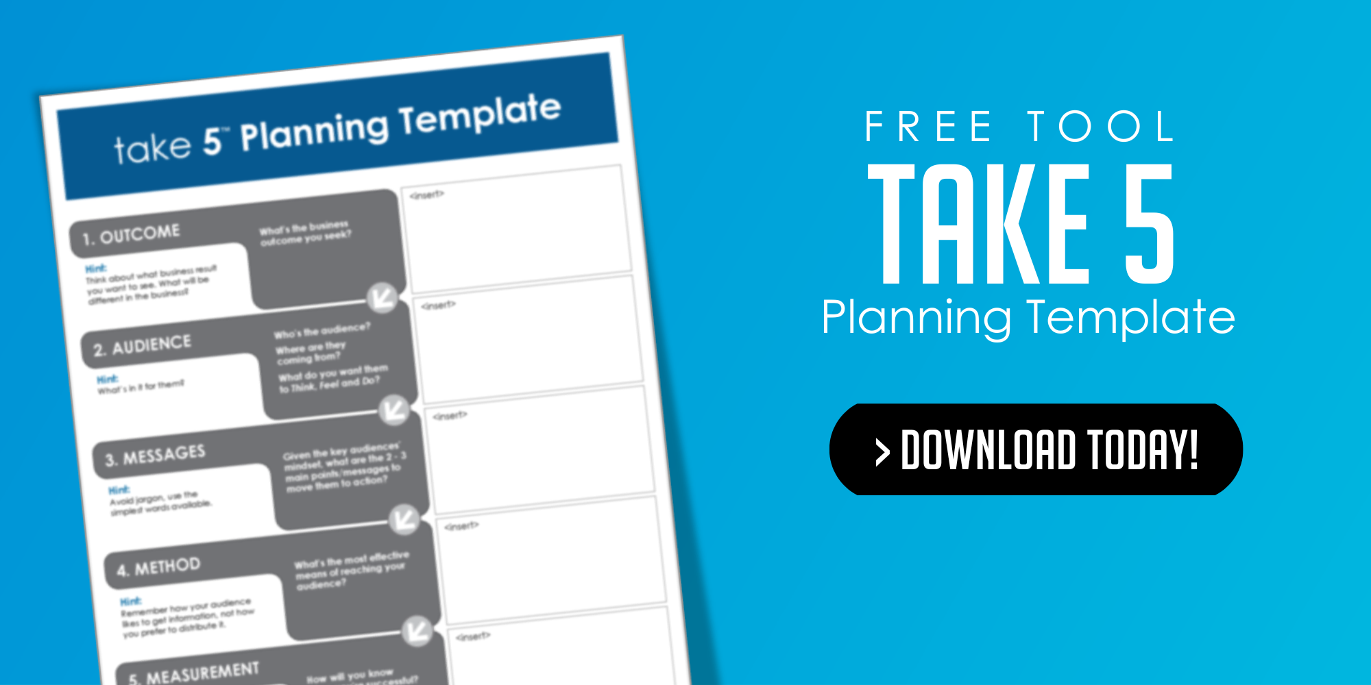 [Free Tool] Take 5 Communication Planning Template